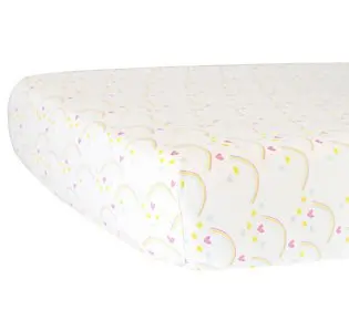 LUSH DECOR Hello Spud Rainbows Multi Fitted Crib Sheet