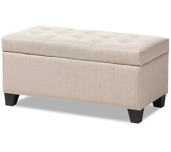 BAXTON STUDIO Michaela Modern And Contemporary Upholstered St Orage Ottoman