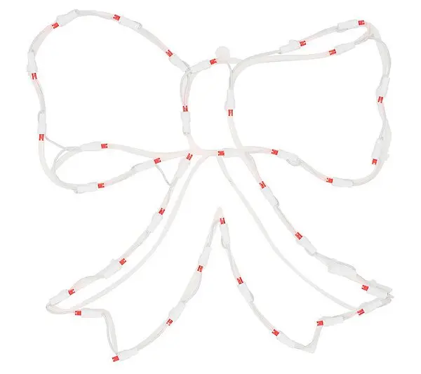 VICKERMAN 16' Red Bow Wire Silhouette With 35 L Ed Lights