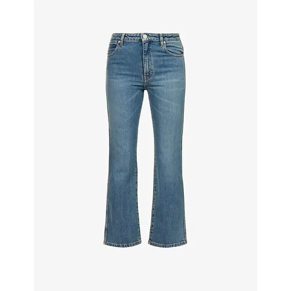 JOSEPH Duke Flared Cropped Stretch-cotton Jeans - Indigo Wash