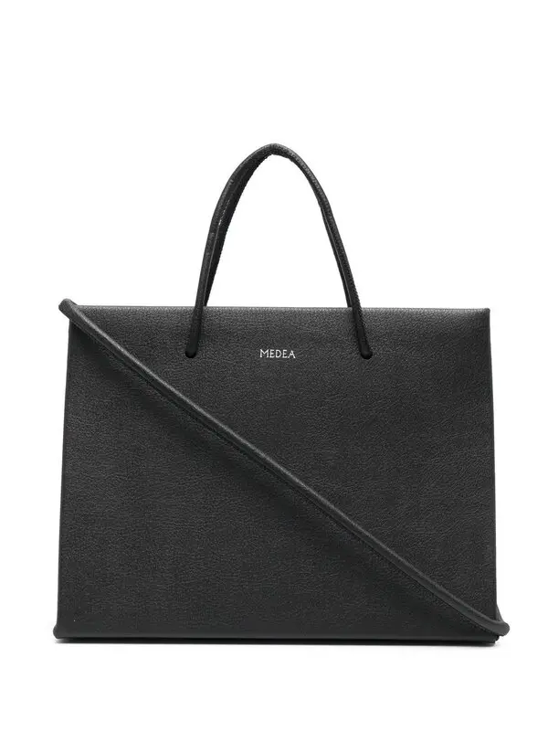 Medea Logo-lettering Tote Bag - Black