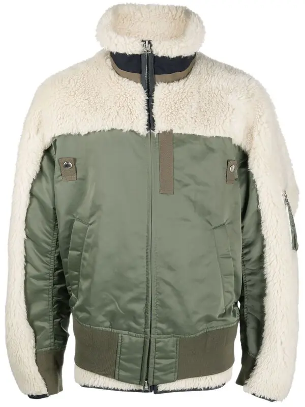 Sacai Panelled Funnel Neck Jacket