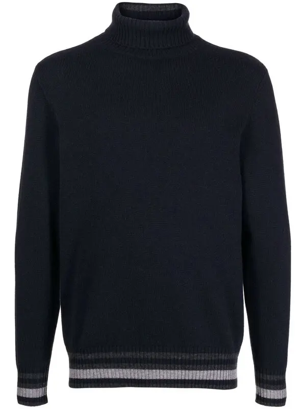 N.peal Roll-neck Jumper - Blue