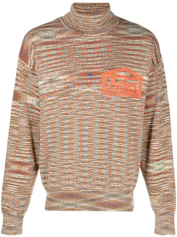 Aries Space Dye Roll-neck Jumper