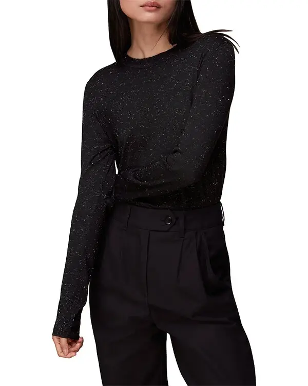 Whistles Annie Sparkle Knit Sweater - Black