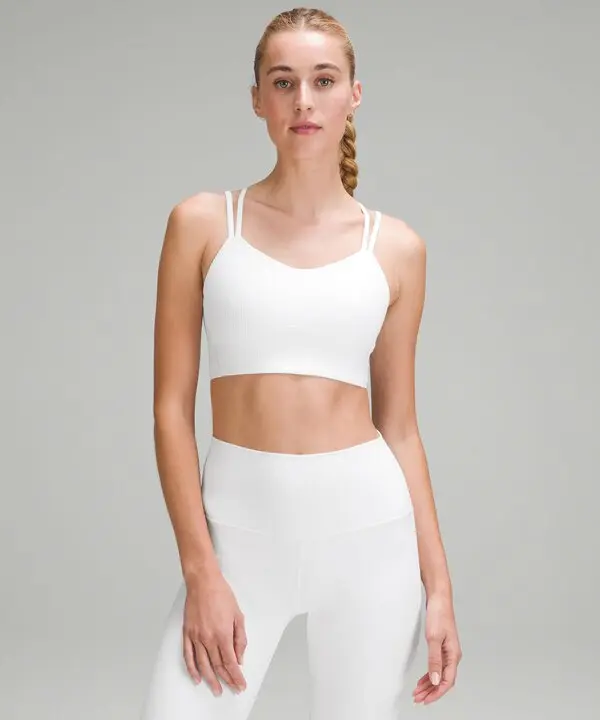 Lululemon Like A Cloud Ribbed Longline Bra - White