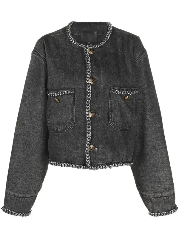 R13 Chain-embellished Denim Jacket