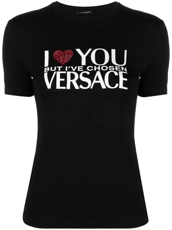 Versace Slogan-print T-shirt - Black