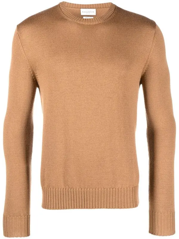 BALLANTYNE Crew Neck Wool Sweatshirt - Neutrals
