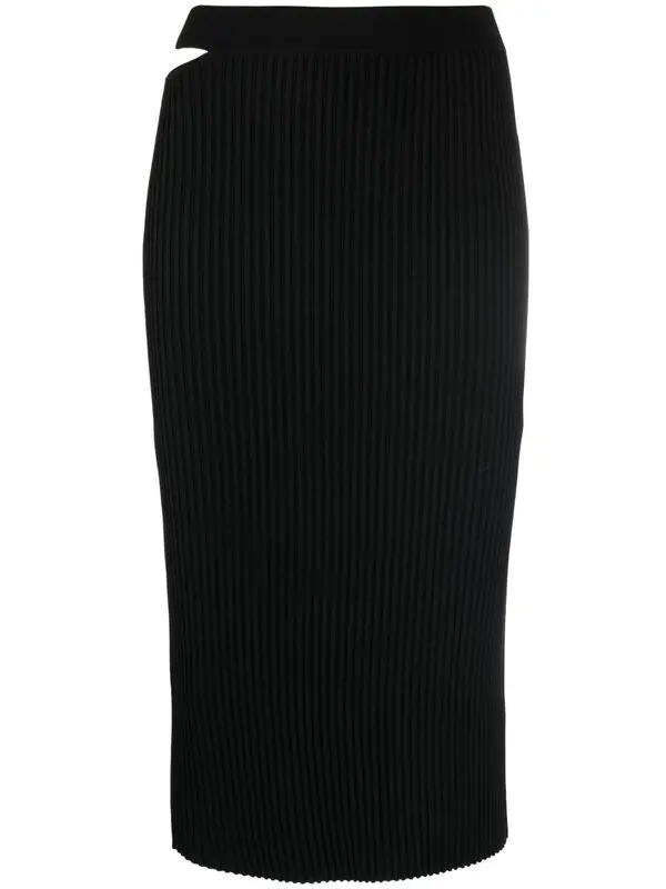 Helmut Lang Cutout Ribbed Knit Skirt