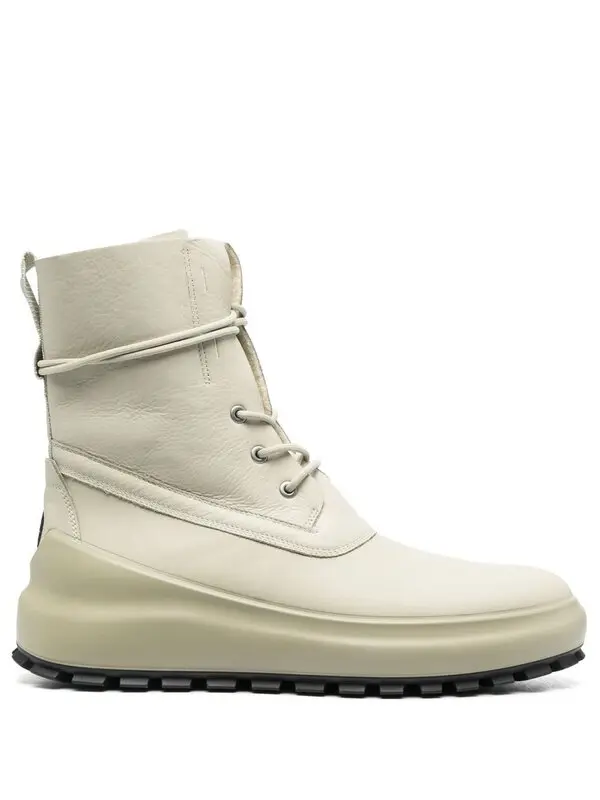 Stone Island Logo-patch Leather Boots