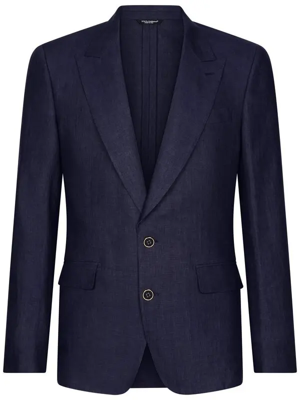 Dolce & Gabbana Sicilia-fit Linen Single-breasted Blazer - Blue