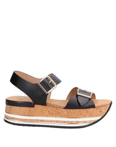 Hogan Leather Sandals - Black