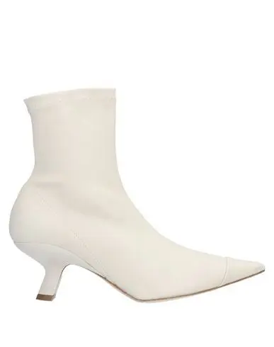VIC MATIE Soft Leather Ankle Boots - White