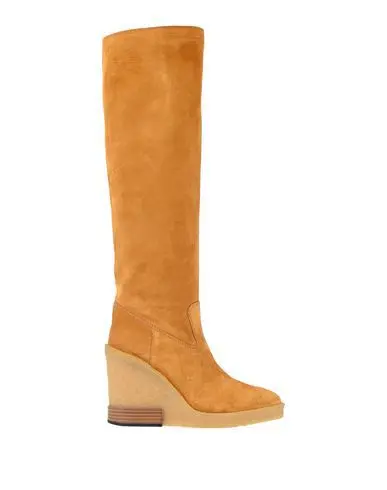 TOD'S Suede Wedge Boots - Yellow