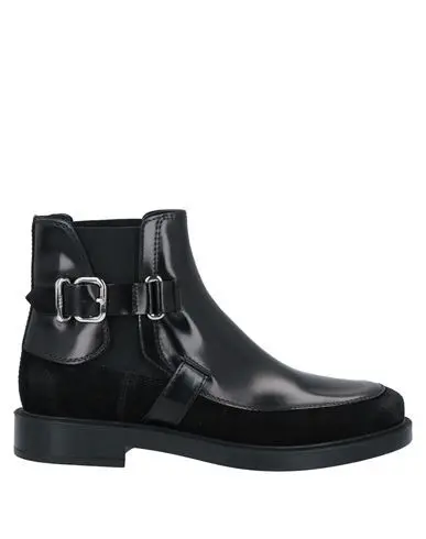 TOD'S Ankle Boots In Leather And Textile Fibers - Black
