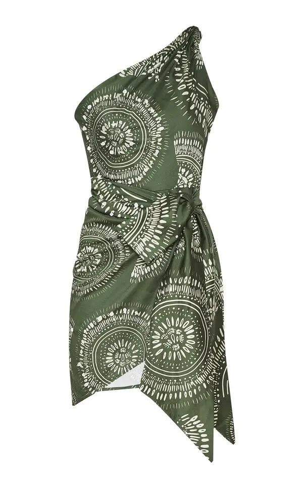 Andres Otalora Selvatika Asymmetric Beaded Cotton Poplin Mini Dress Us 2 In  Green - 50% Off | Editorialist