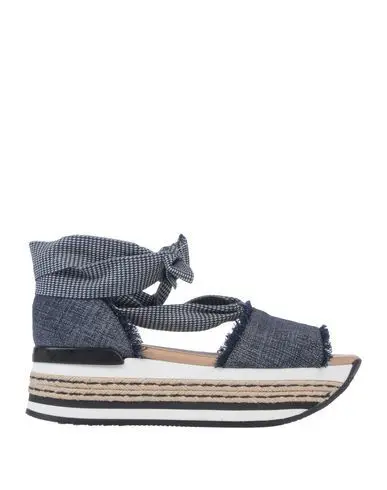 Hogan Lace-up Wedge Sandals - Blue