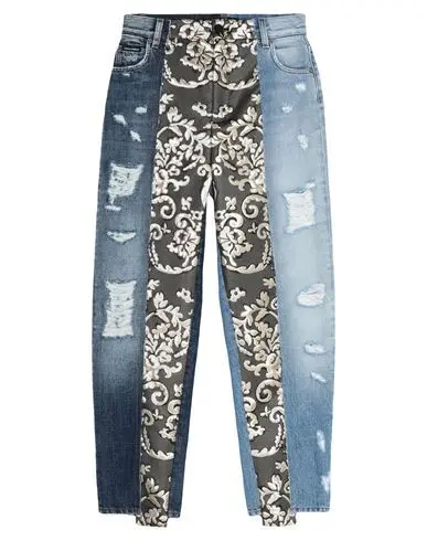 Dolce & Gabbana High-waisted Jeans With Leather Trims