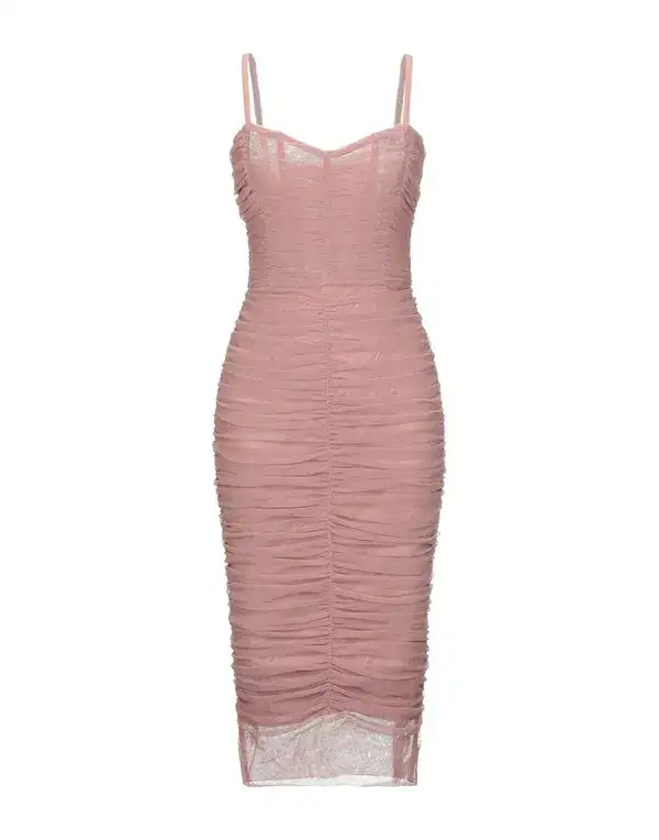 open lace back dress Upton Pale Yellow Bodycon Midi Dress – Potere Clothing main image 1