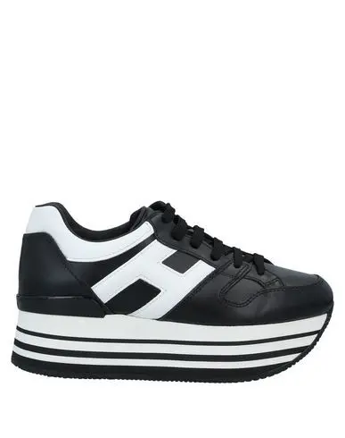 Hogan Leather Flatform Sneakers - Black