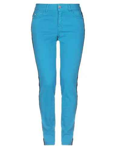 Just Cavalli Denim Skinny Jeans With Leather Trim - Blue
