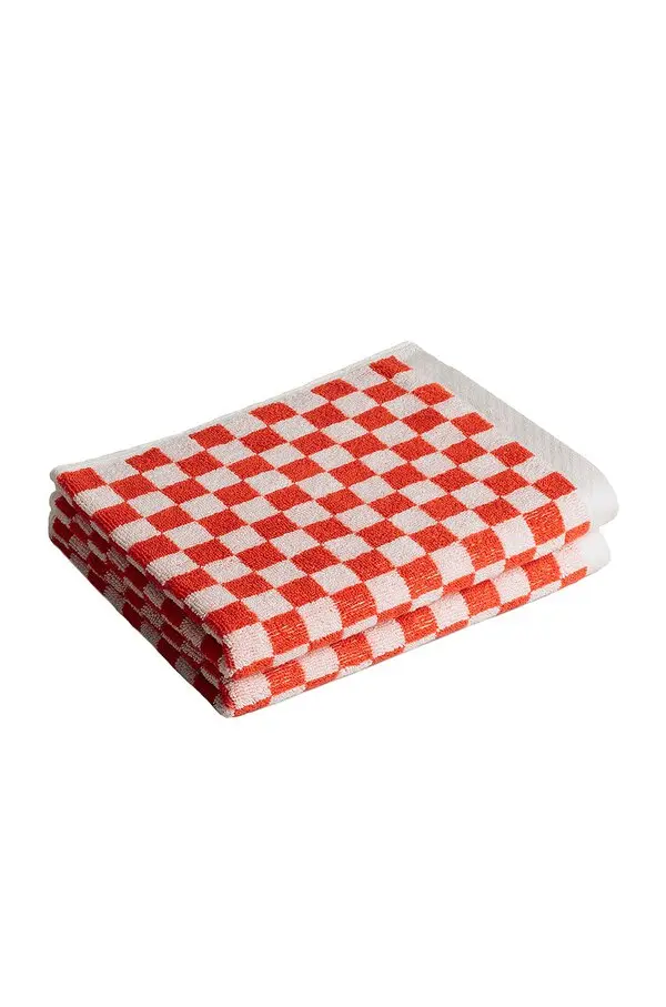 BAINA Josephine Hand Towel Set In Red