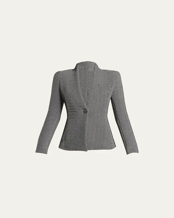 Giorgio Armani Diagonal Stripe Jersey Jacket - Black Multi