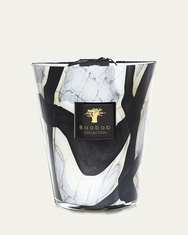 BAOBAB COLLECTION Max 24 Stones Marble Scented Candle - Blk/wht/beige