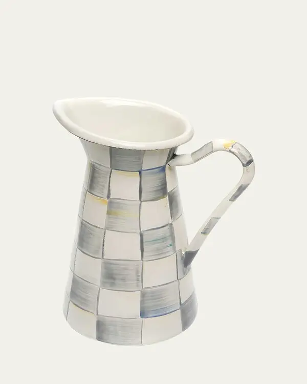 MACKENZIE-CHILDS Sterling Check Enamel Practical Pitcher, Medium