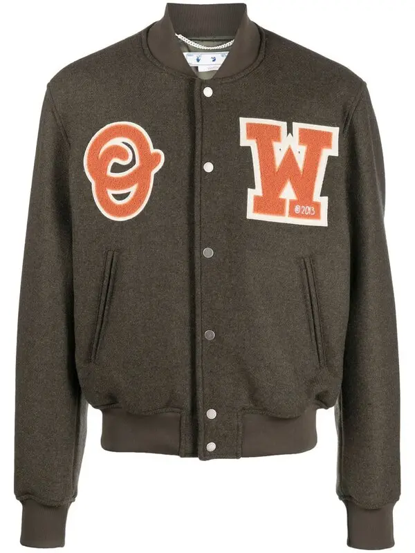 Off-White Logo-patch Varsity Jacket