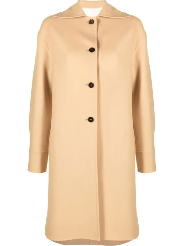 JIL SANDER Cashmere Single-breasted Coat - Neutrals