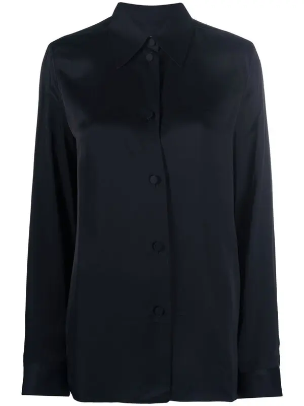 JIL SANDER Classic Collar Buttoned Blouse - Blue
