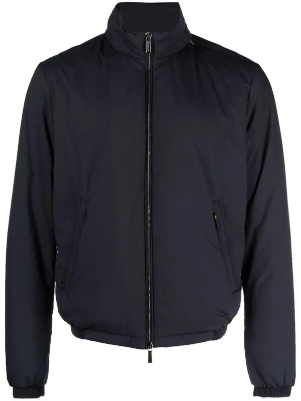 MOORER High-neck Padded Jacket - Blue
