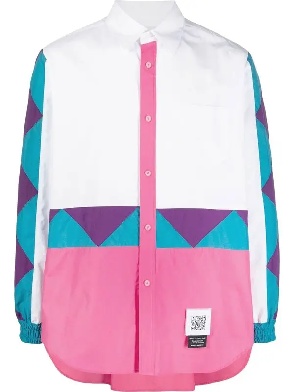 FUMITO GANRYU Colour-block Windbreaker Shirt