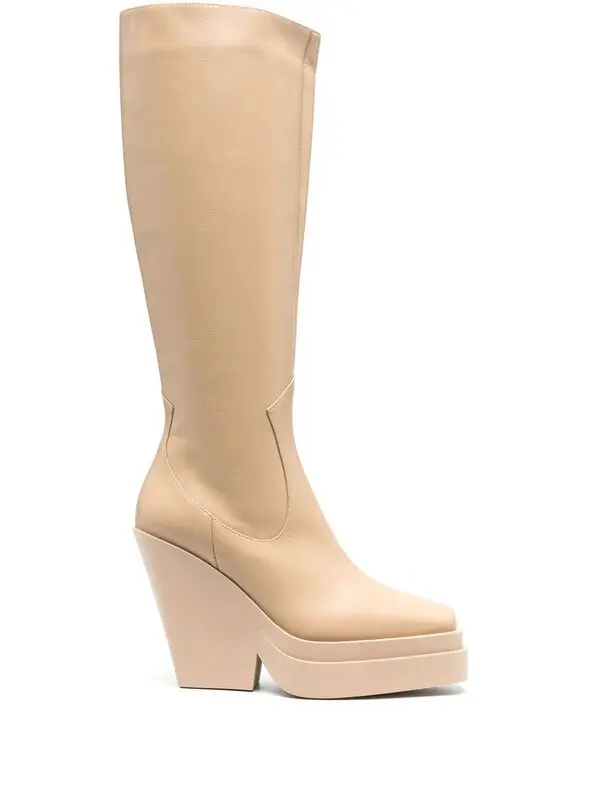 GIABORGHINI 120mm Knee-high Leather Boots
