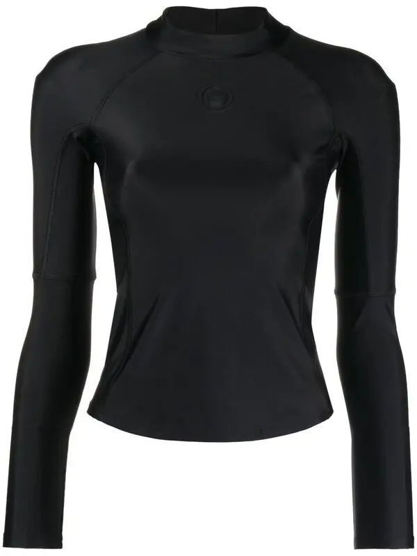 MARINE SERRE Logo-embossed Stretch Top