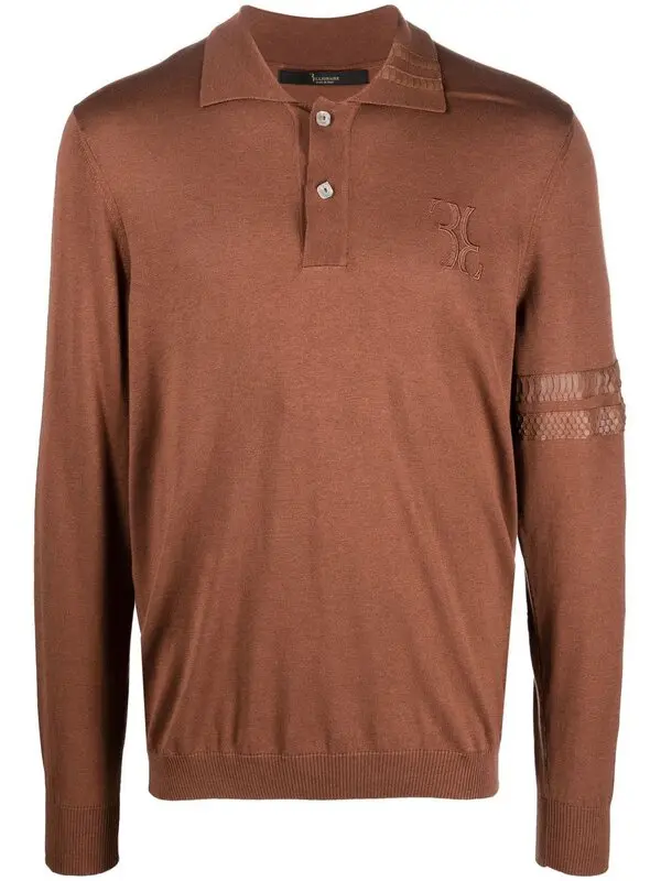 BILLIONAIRE Logo-patch Silk Blend Jumper - Brown