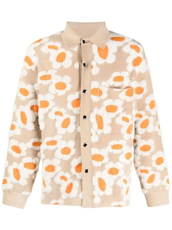 Jacquemus Le Chemise Neve Fleurs Cardigan - Neutrals