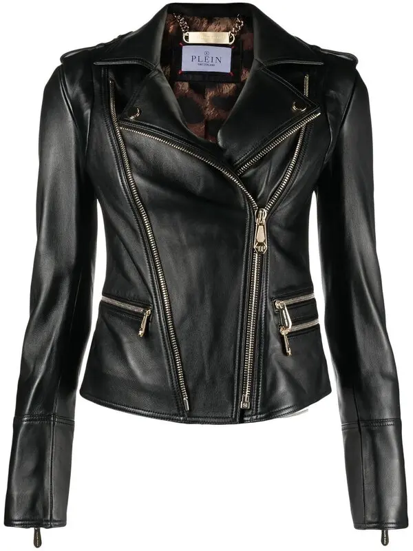 Philipp Plein Leather Biker Jacket
