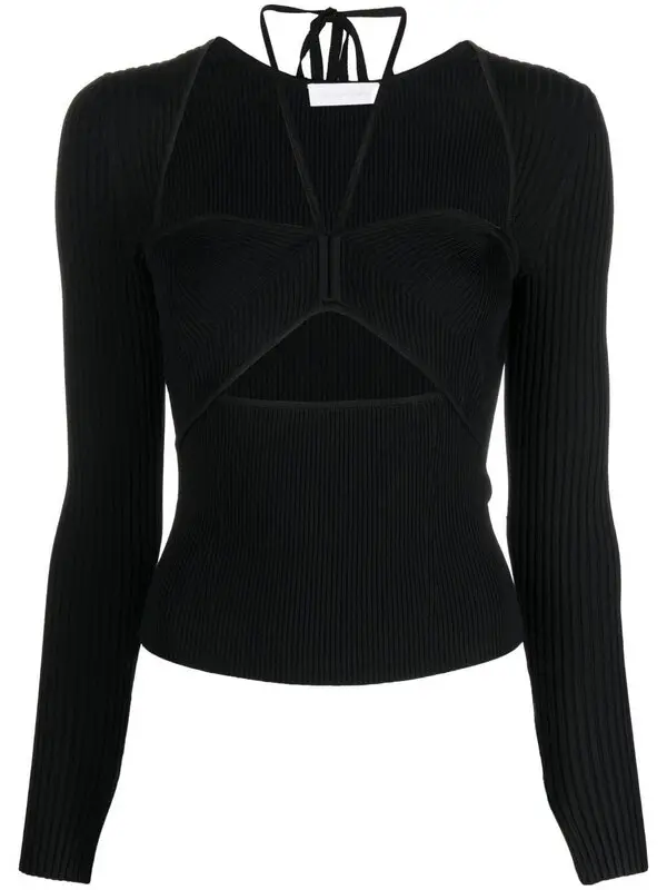 Simkhai Alexia Neck-tie Top - Black