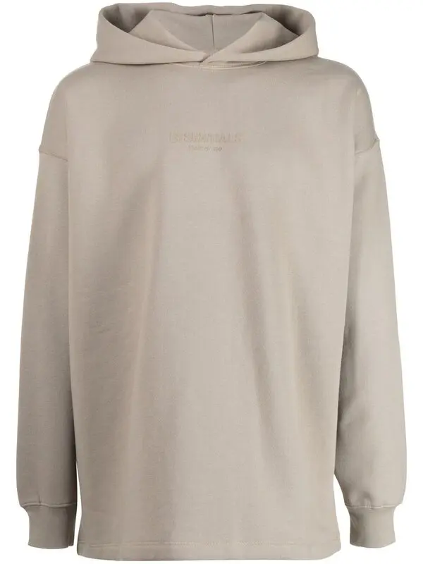 Fear Of God Logo-print Cotton-blend Hoodie - Brown