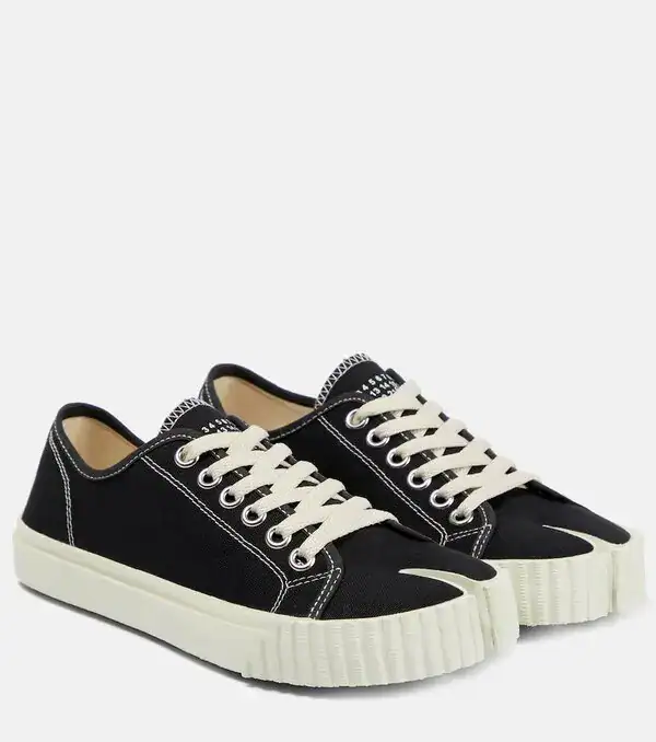 Maison Margiela Tabi Canvas Sneakers In Black - 30% Off