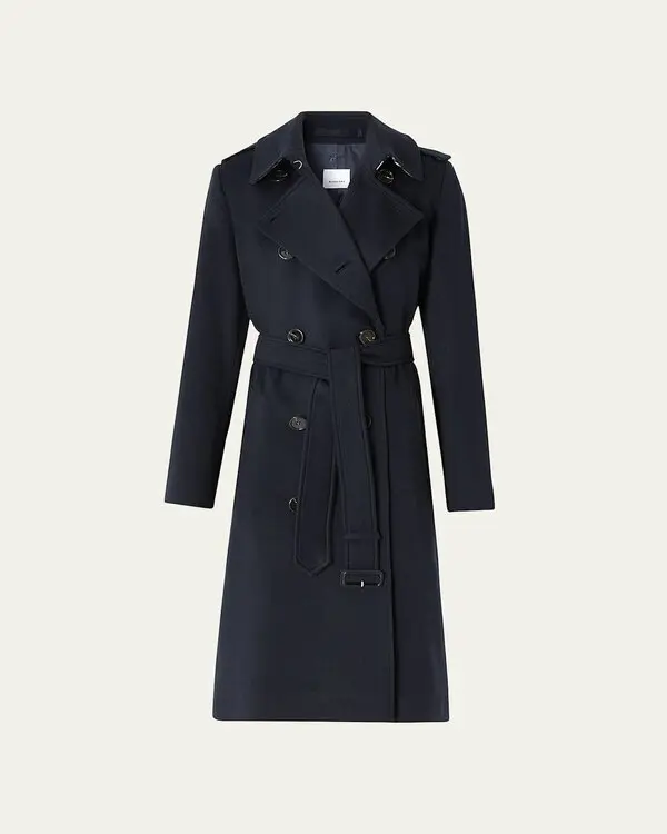 Burberry Kensington Cashmere Mid Length Trench Coat