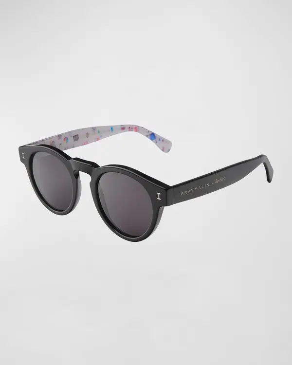 Illesteva X Gray Malin Beach Leonard Round Sunglasses