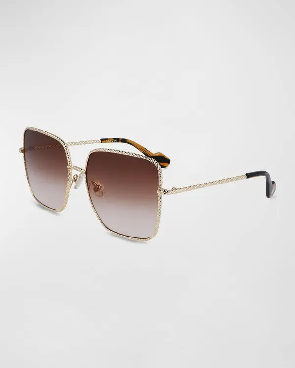 LANVIN Babe Oversized Square Sunglasses - Gold/gradient Brown