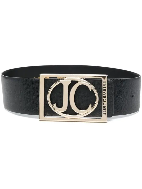 Roberto Cavalli Logo-Buckle Leather Belt In Black - 50% Off  display picture 2