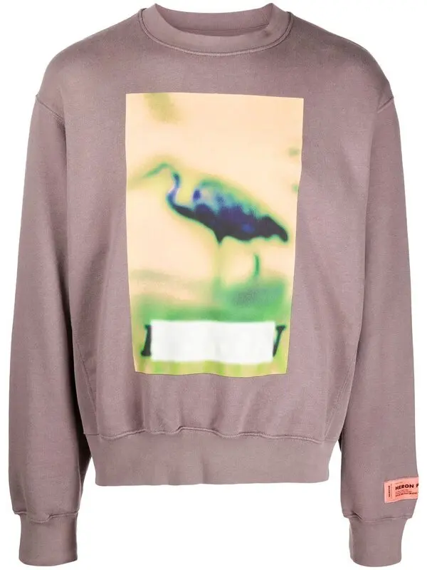 Heron Preston Graphic Print Crewneck Sweatshirt - Grey