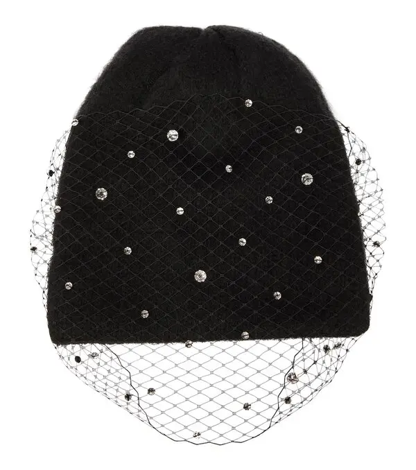 Jennifer Behr Alpaca Wool-Blend Embellished Beanie In Black 30