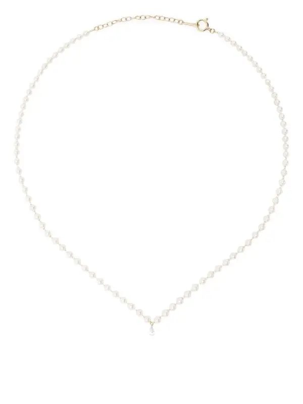 Mizuki 14kt Yellow Akoya Pearl And Diamond Necklace - Gold